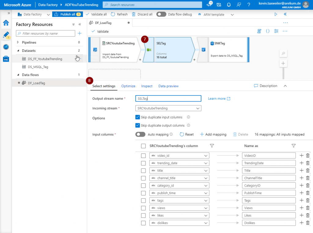 ADF Data Flows - arelium - Wir holen mehr aus Ihren Daten heraus